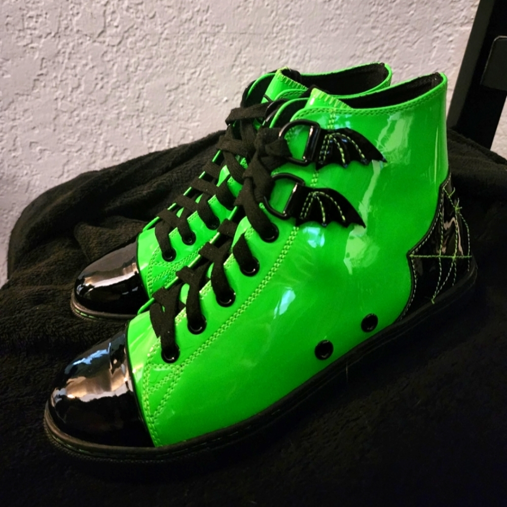 Strangecvlt Chelsea Monster Green Neon High Top Shoes - Gem